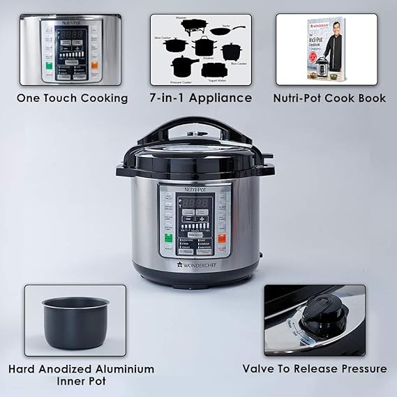 Wonderchef Nutri-Pot Electric Pressure Cooker with 7-in-1 Functions