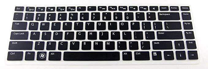 Yashi Laptop Keyboard Protector Skin Cover Black with Clear Silicone R